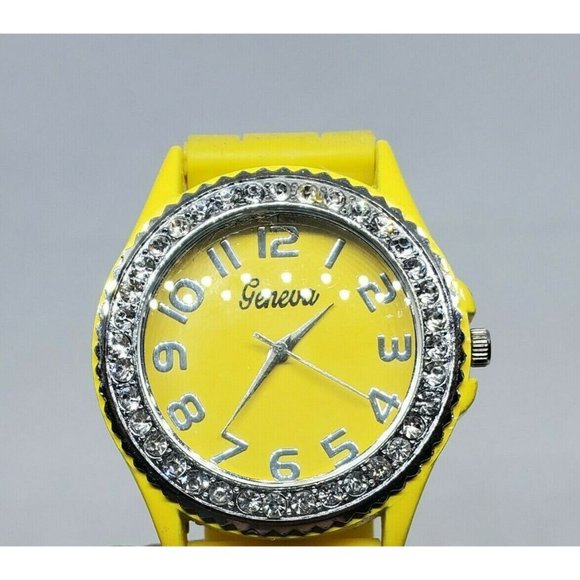 Geneva | Accessories | Geneva Faux Diamond Silicone Band Yellow ...